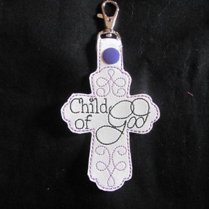 Cross Key Fob - Child of God Key Fob - Religious Key Fob - Cross Bag ...