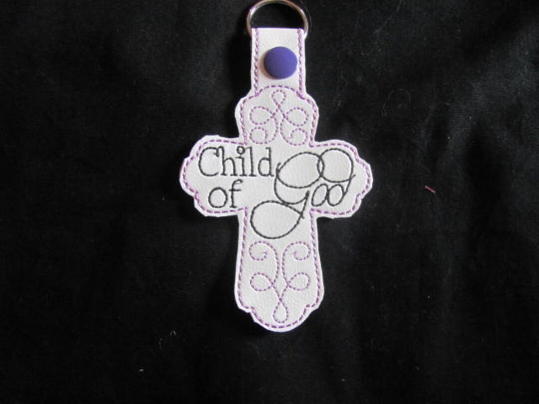 Cross Key Fob - Child of God Key Fob - Religious Key Fob - Cross Bag ...