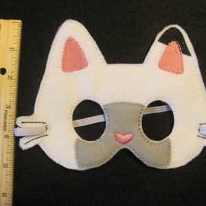 White Kitty Party Masks- White and Gray Kitty Cat Photo Prop - White ...