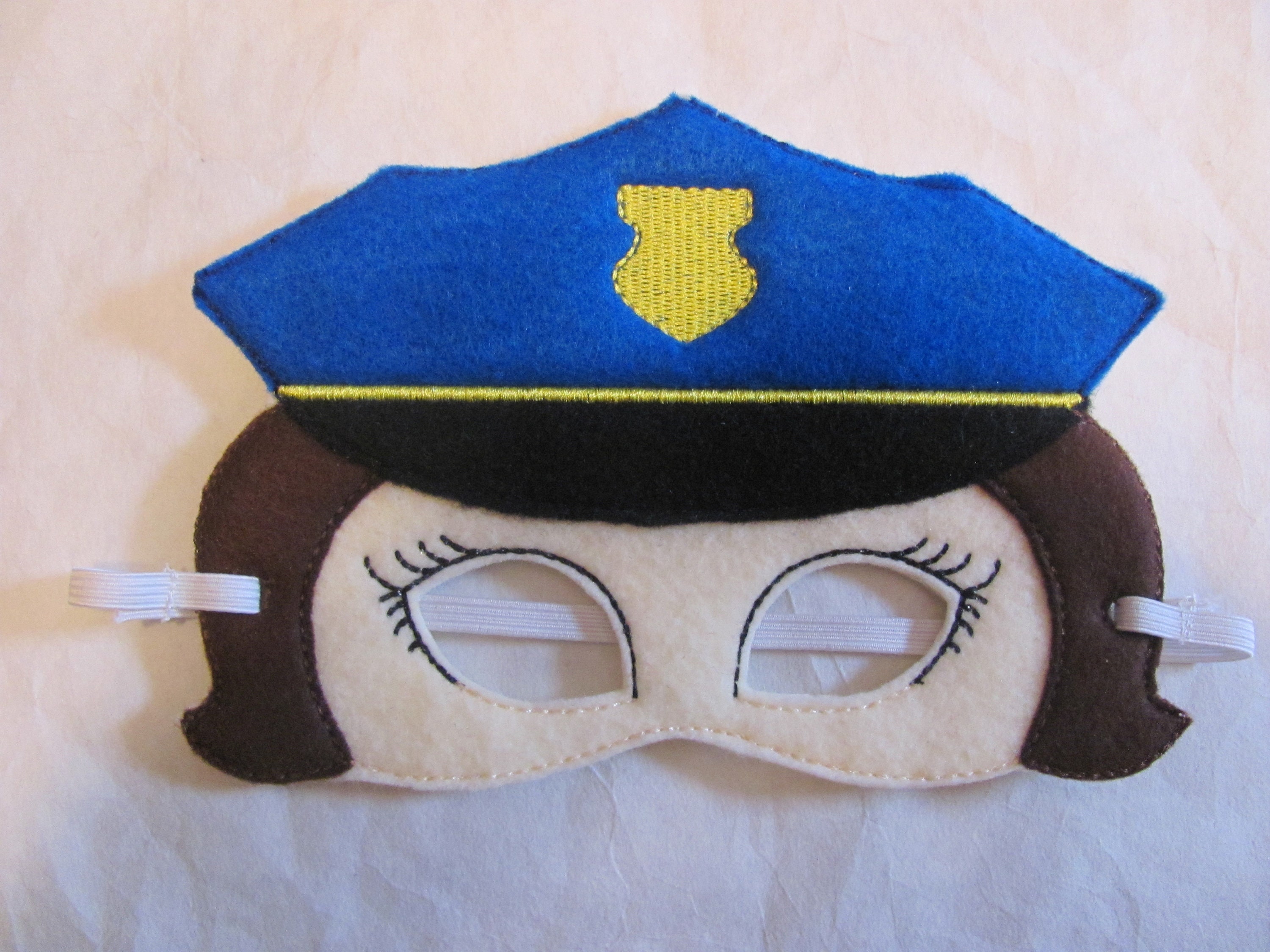 Female Police Officer Party Mask - Girl Police Officer Photo Prop ...
