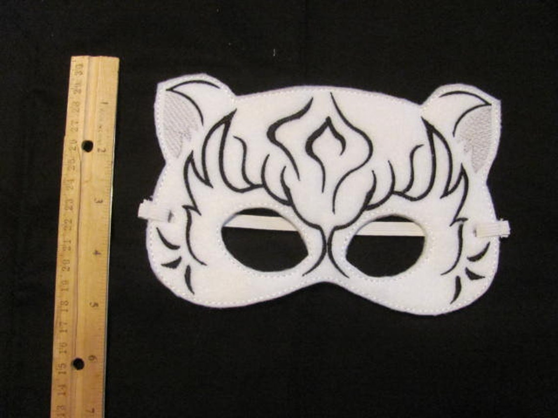 Whitetiger Felt Party Mask White Tiger Photo Prop White | Etsy