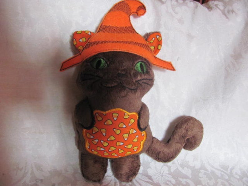 Halloween Kitty Stuffed Animal- Candy Corn Cat- Kitty Cat Stuffie ...