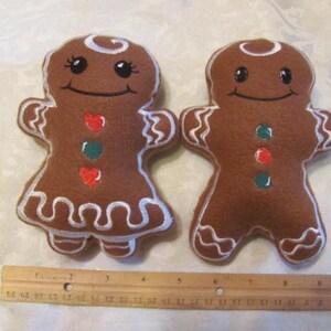 Gingerbread Boy and Girl Set of Christmas Decorations- Gingerbread ...