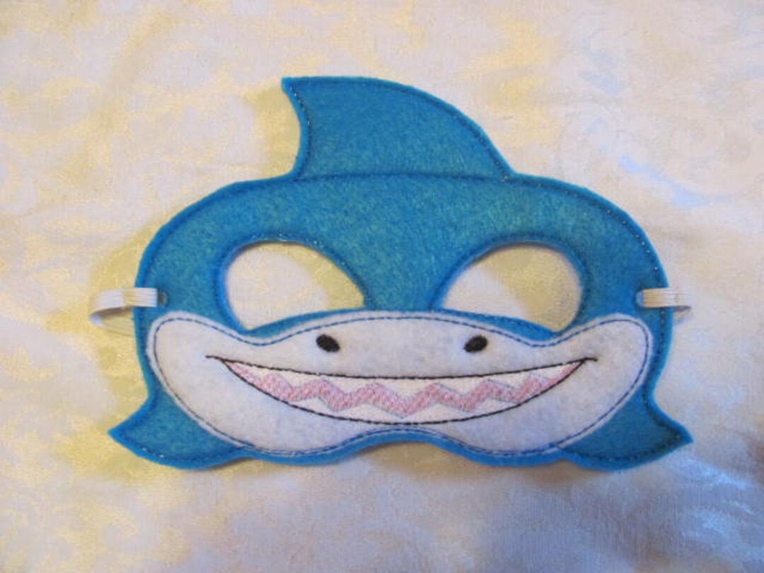 Blue Shark Party Masks- Shark Photo Prop - Felt Mask - Birthday Present ...
