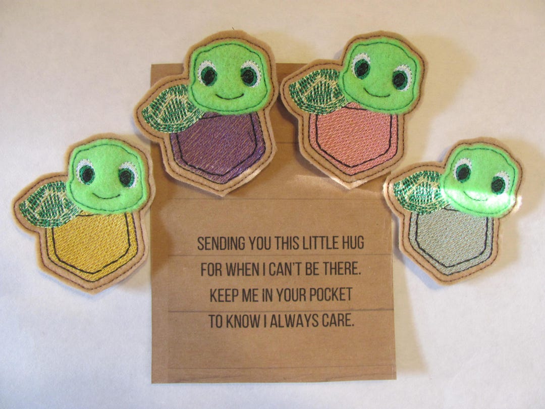 Turtle Pocket Hug With Card - Turtle Pocket Hug - Turtle Hug Card ...