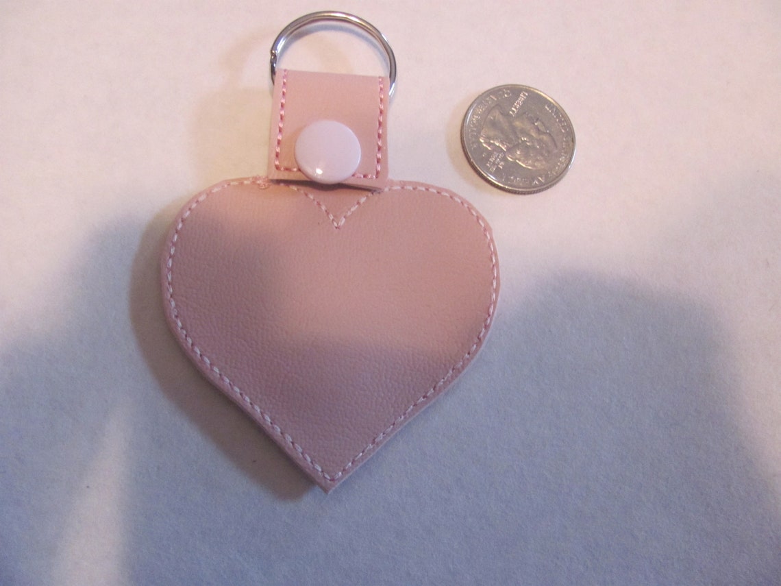 Quarter Key Chain Heart Quarter Holder Keychain I Pink Heart - Etsy