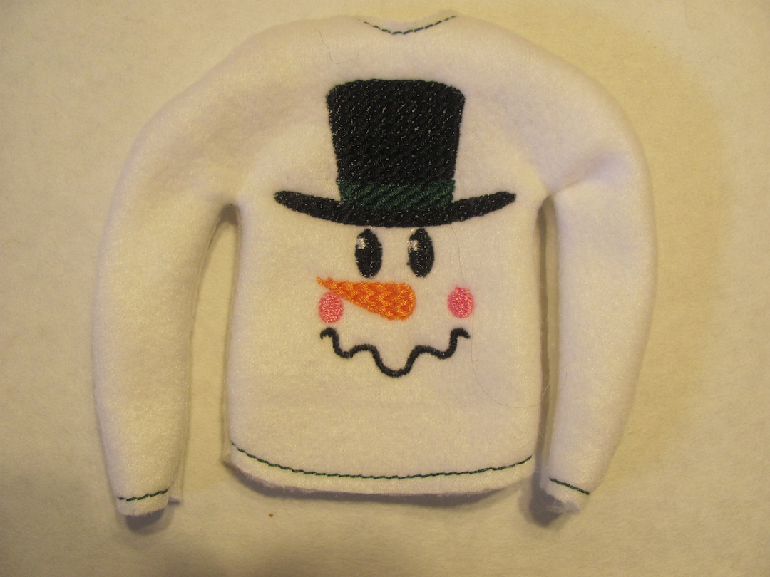 Elf Sweater - Elf Shirt - Snowman Face Elf Sweater - Doll Sweater ...