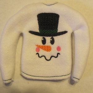 Elf Sweater - Elf Shirt - Snowman Face Elf Sweater - Doll Sweater ...