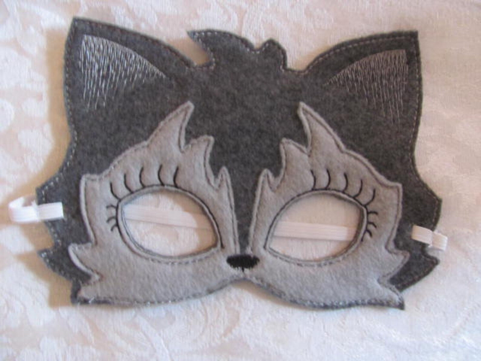 Girl Gray Wolf Felt Party Mask - Wolf Photo Prop - Girl Wolf Party ...