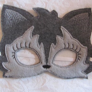 Girl Gray Wolf Felt Party Mask - Wolf Photo Prop - Girl Wolf Party ...