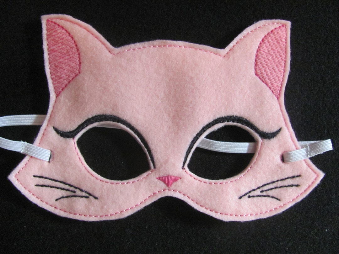 Pink Kitty Cat Party Masks Kitty Cat Photo Prop Pink Cat Felt Mask Pink ...