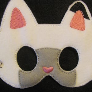 White Kitty Party Masks- White and Gray Kitty Cat Photo Prop - White ...