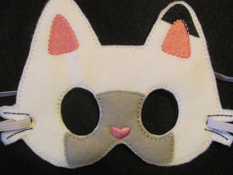 White Kitty Party Masks- White and Gray Kitty Cat Photo Prop - White ...