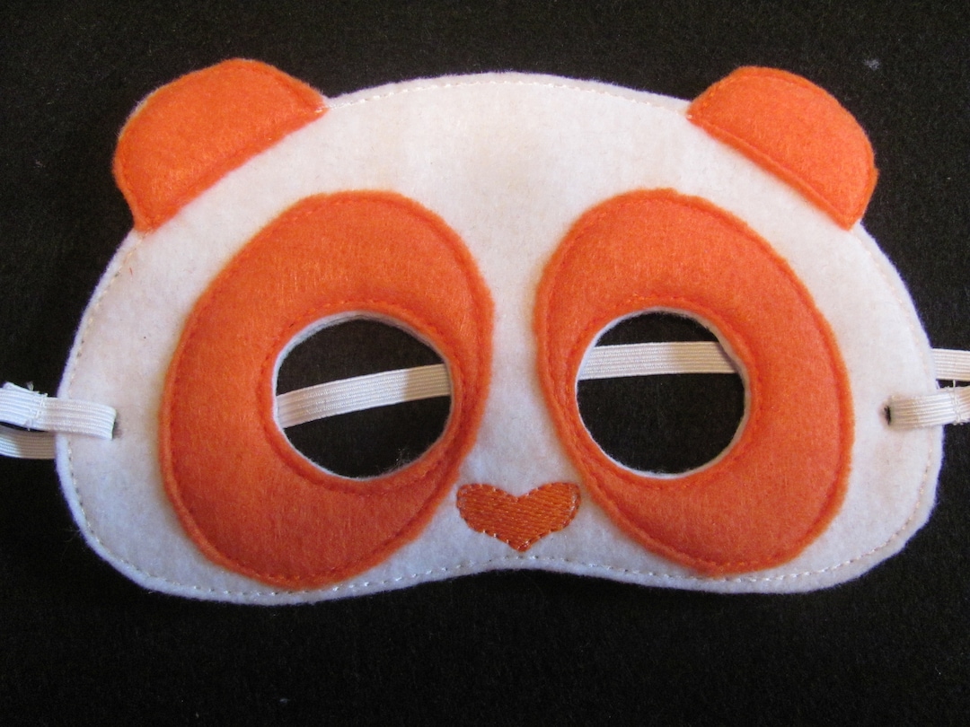 Orange Panda Bear Party Masks- Panda Bear Photo Prop - Felt Mask ...