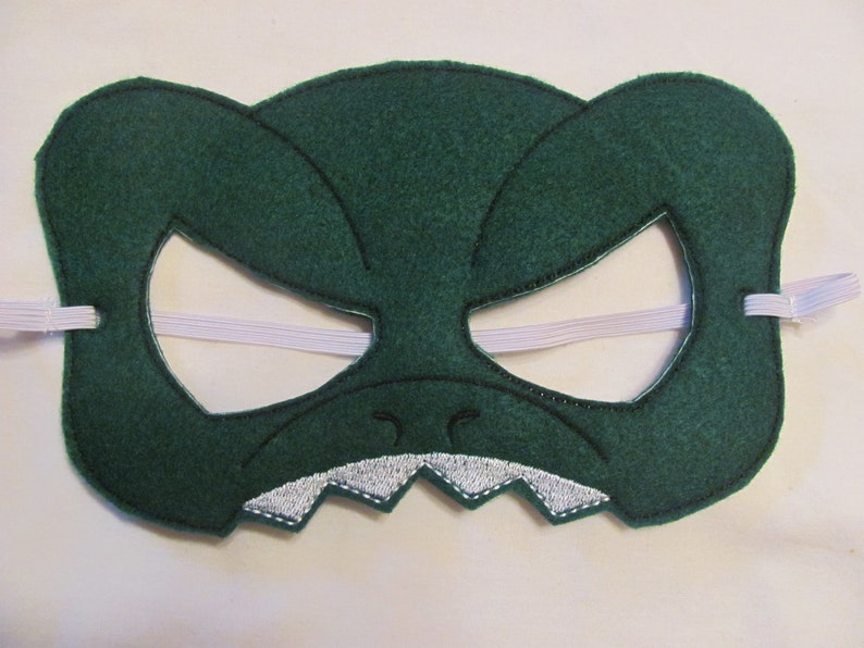 T-rex in Green Party Masks- Dinosaur Photo Prop - 2 Sizes - Felt Mask ...