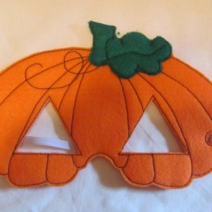 Jack O Lantern Felt Party Mask - Pumpkin Photo Prop - 2 Sizes - Jack O ...