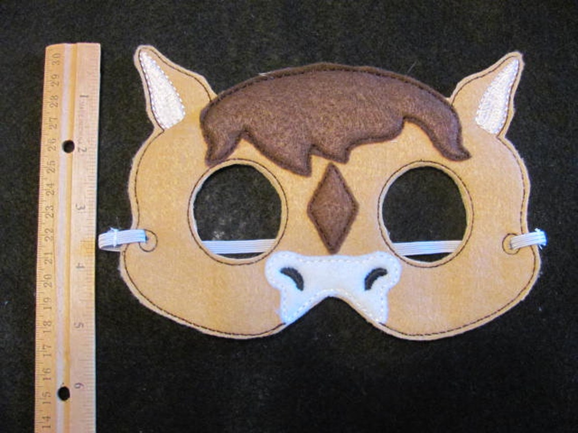 Tan Horse Party Mask - Horse / Pony Photo Prop - Horse / Pony Halloween ...