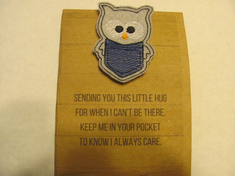 Owl Pocket Hug With Card - Owl Pocket Hug - Owl Hug Card - Owl Gift ...