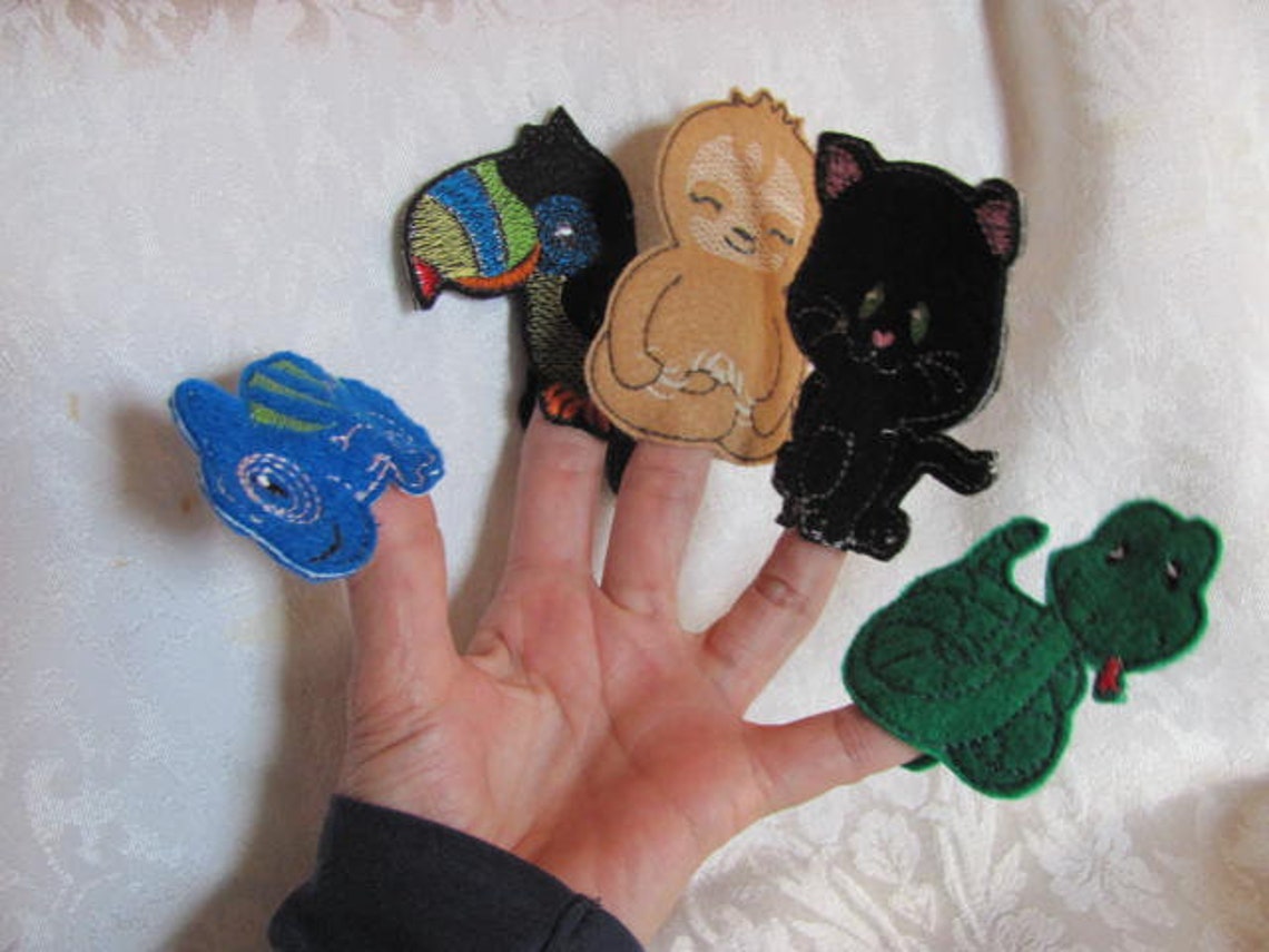 Rainforest Friends Finger Puppet Set Rainforest Quiet Time - Etsy