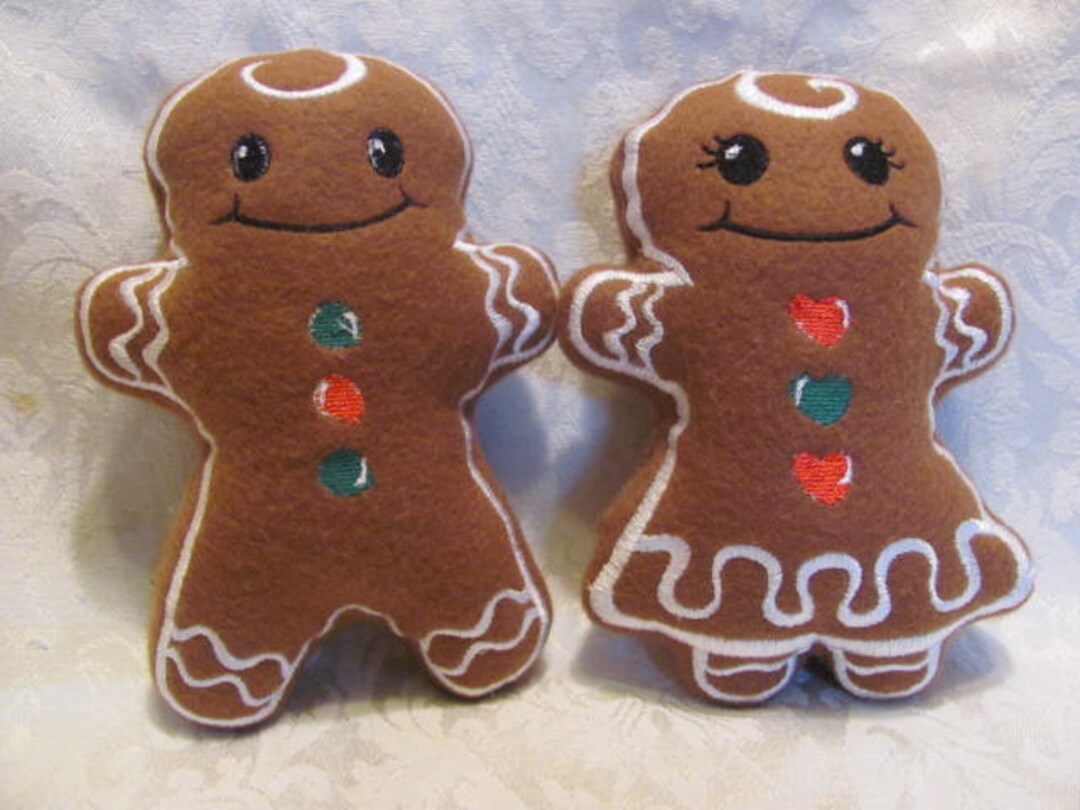 Gingerbread Boy and Girl Set of Christmas Decorations- Gingerbread ...