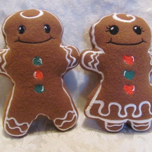 Gingerbread Boy and Girl Set of Christmas Decorations- Gingerbread ...