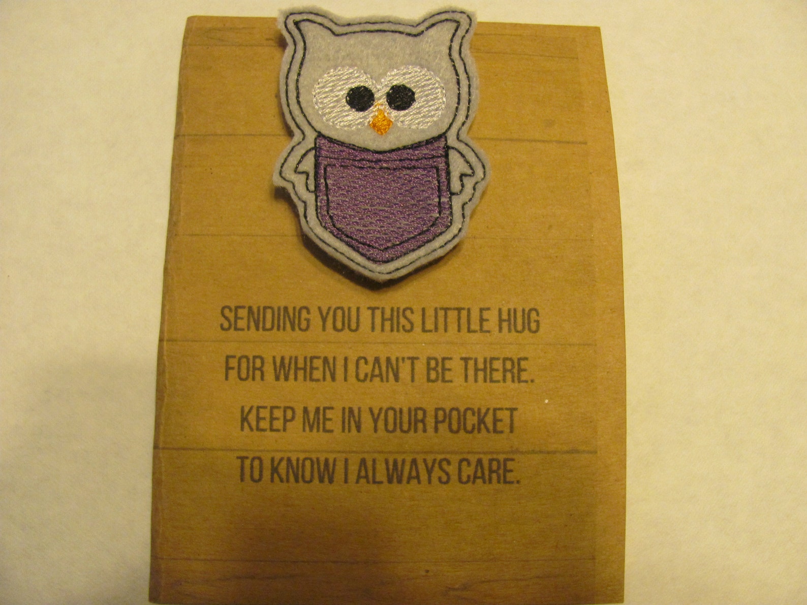 Owl Pocket Hug With Card - Owl Pocket Hug - Owl Hug Card - Owl Gift ...