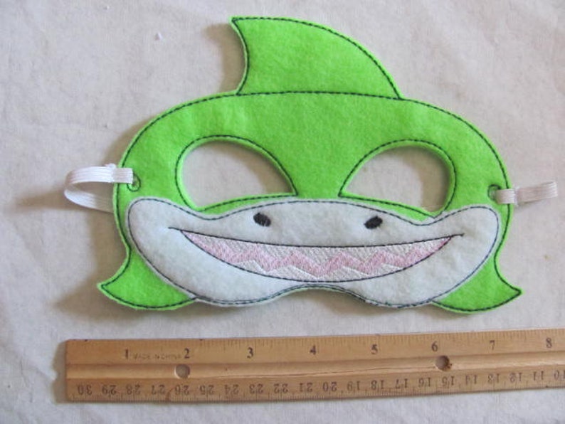 Shark Party Masks Lime Green- Shark Photo Prop - Felt Mask - Birthday ...