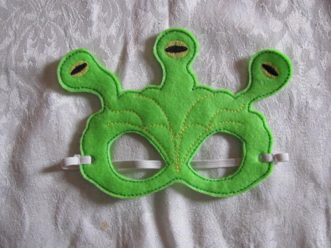 Alien Party Masks Lime Green Alien Photo Prop Felt Mask | Etsy