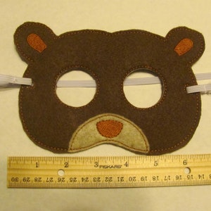 Brown Bear Felt Party Mask - Brown Bear Photo Prop - 2 Sizes - Brown ...