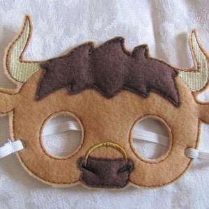 Bull Felt Party Mask - 2 Sizes - Bull Photo Prop - Bull Party Favor ...