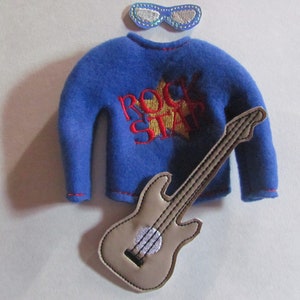 Elf Sweater -rock Star Elf Shirt - Rock Star Elf Sweater Set - Doll ...