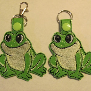 Frog Key Chain - Frog Quarter Holder Keychain - Frog Embroidered Key ...