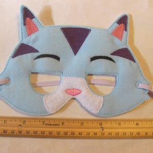 Blue Kitty Party Masks- Blue Sleepy Kitty Cat Photo Prop - Blue Sleepy ...