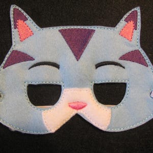 Blue Kitty Party Masks- Blue Sleepy Kitty Cat Photo Prop - Blue Sleepy ...