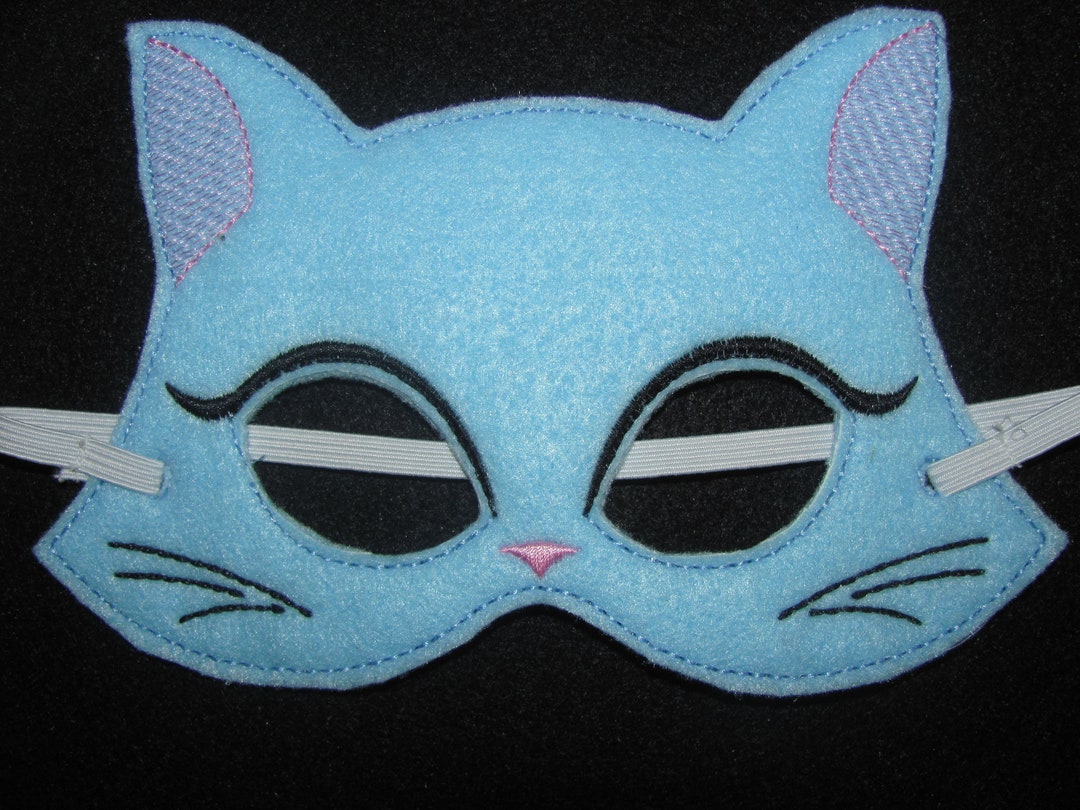 Light Blue Kitty Cat Party Masks- Kitty Cat Photo Prop - Blue Cat Felt ...