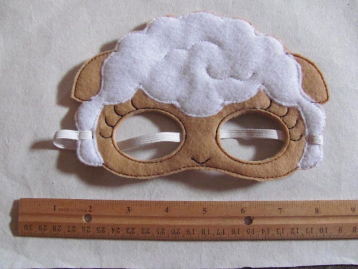 Lamb Party Mask Sheep Photo Prop Tan Lamb Party Favor - Etsy