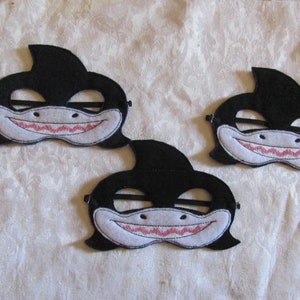 Black Shark Party Masks- Shark Photo Prop - Felt Mask - Birthday ...