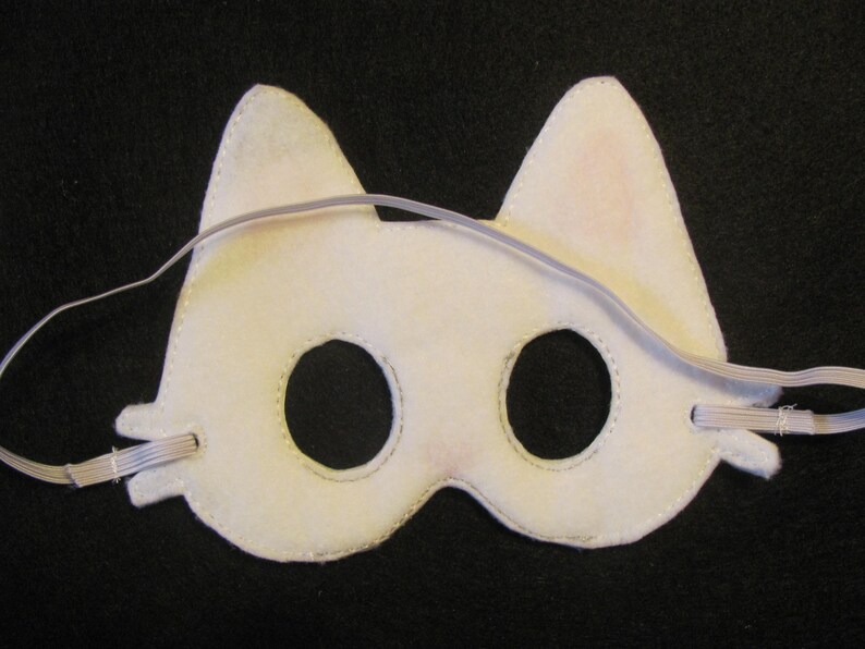 White Kitty Party Masks- White and Gray Kitty Cat Photo Prop - White ...