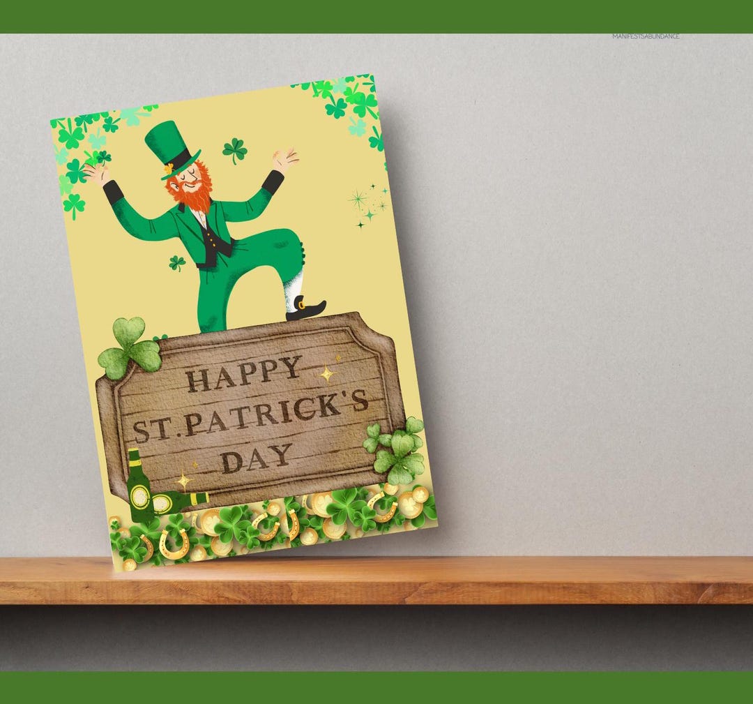 St. Patrick's Day Card, Printable Cards, Happy St Patrick's Day Card ...