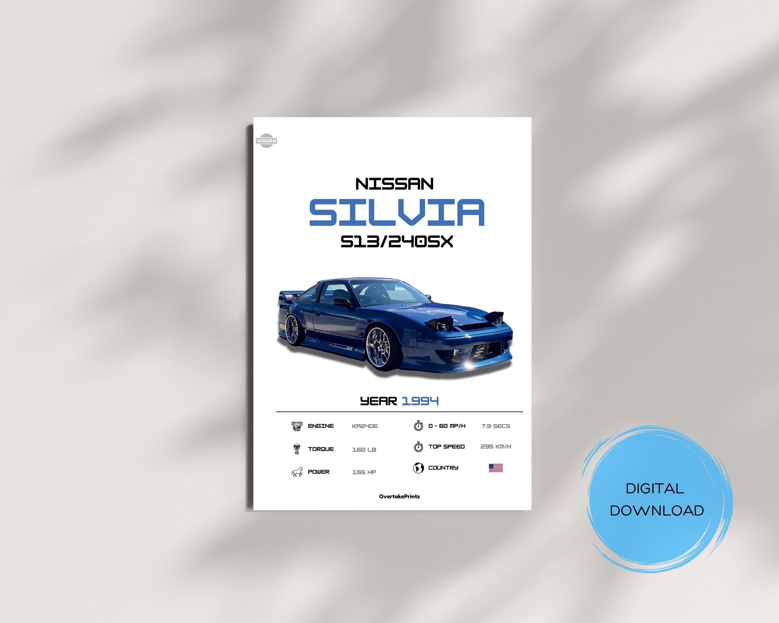 Nissan S13 Poster,jdm Poster,car Guy Gift,digital Art,car Art,nissan ...