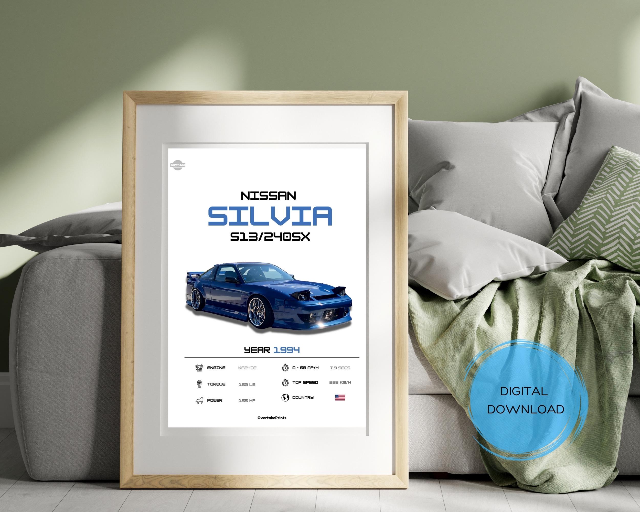 Nissan S13 Poster,jdm Poster,car Guy Gift,digital Art,car Art,nissan ...