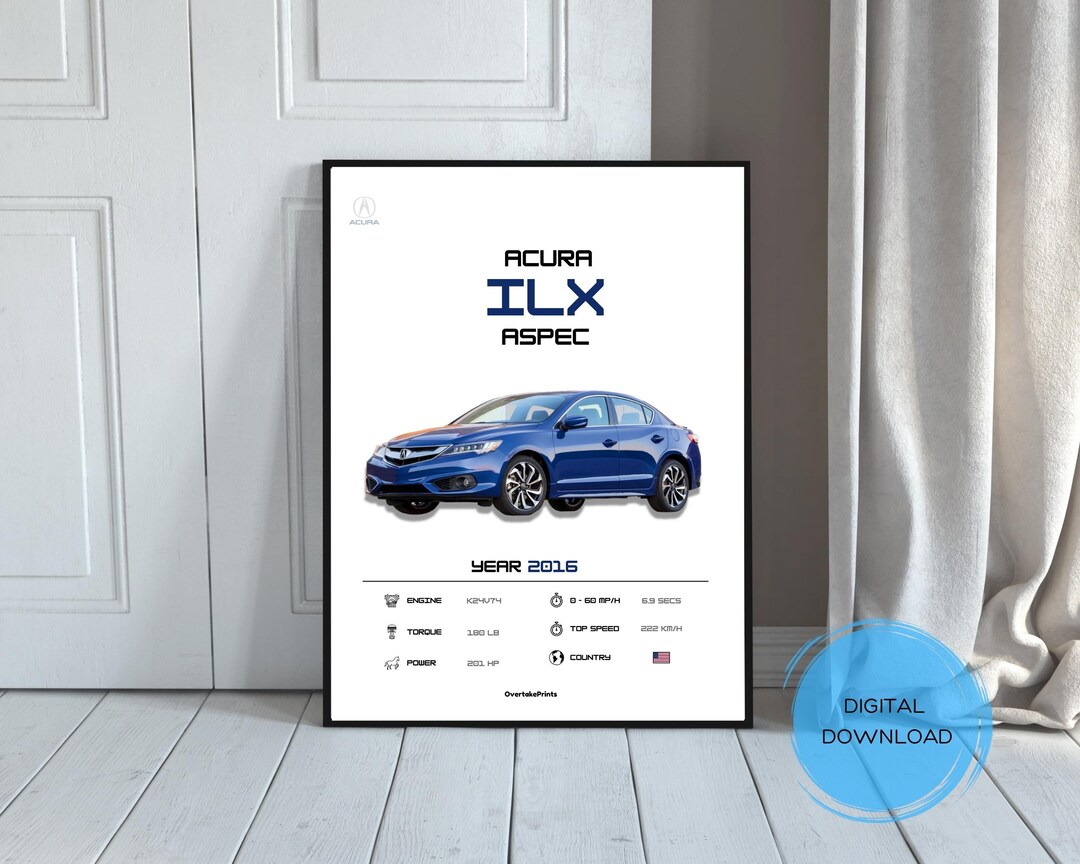 Acura Ilx Poster,jdm Poster,car Guy Gift,digital Art,car Art,ilx,honda ...