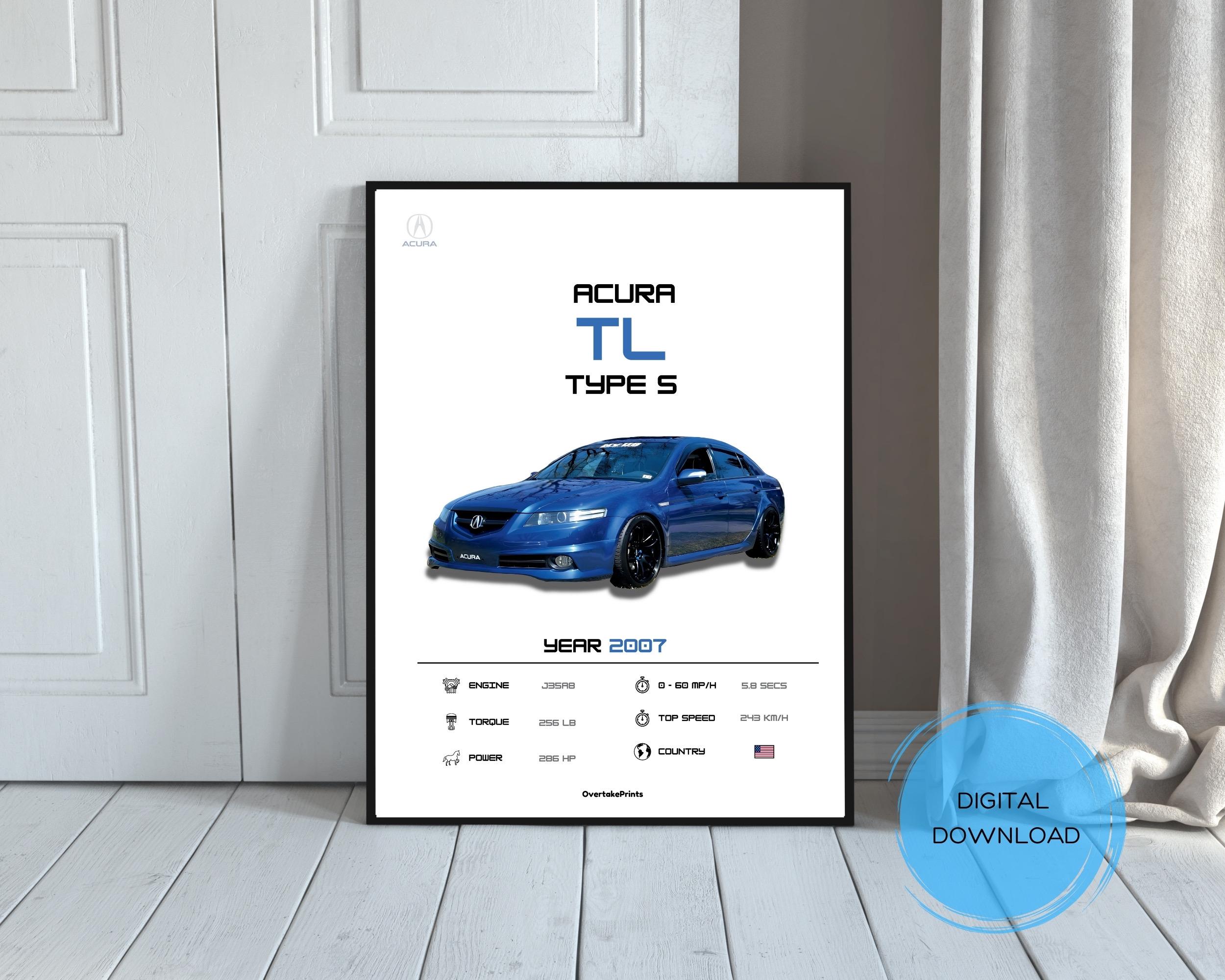 Acura Tl Type S Poster,jdm Poster,car Guy Gift,digital Art,car Art,tl ...