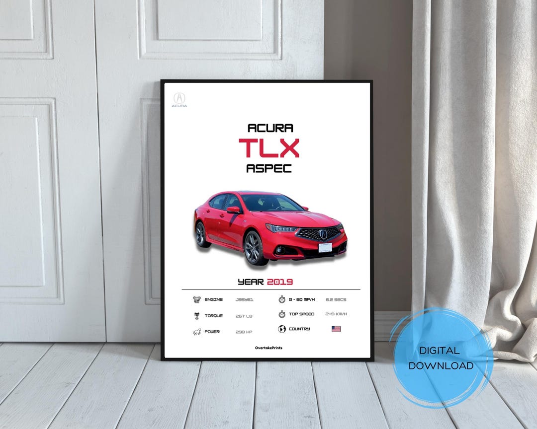 Acura Tlx Poster,jdm Poster,car Guy Gift,digital Art,car Art,tlx Type S ...