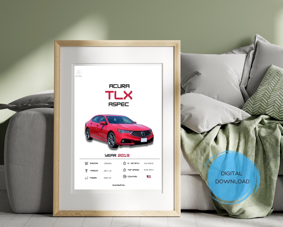 Acura Tlx Poster,jdm Poster,car Guy Gift,digital Art,car Art,tlx Type S ...