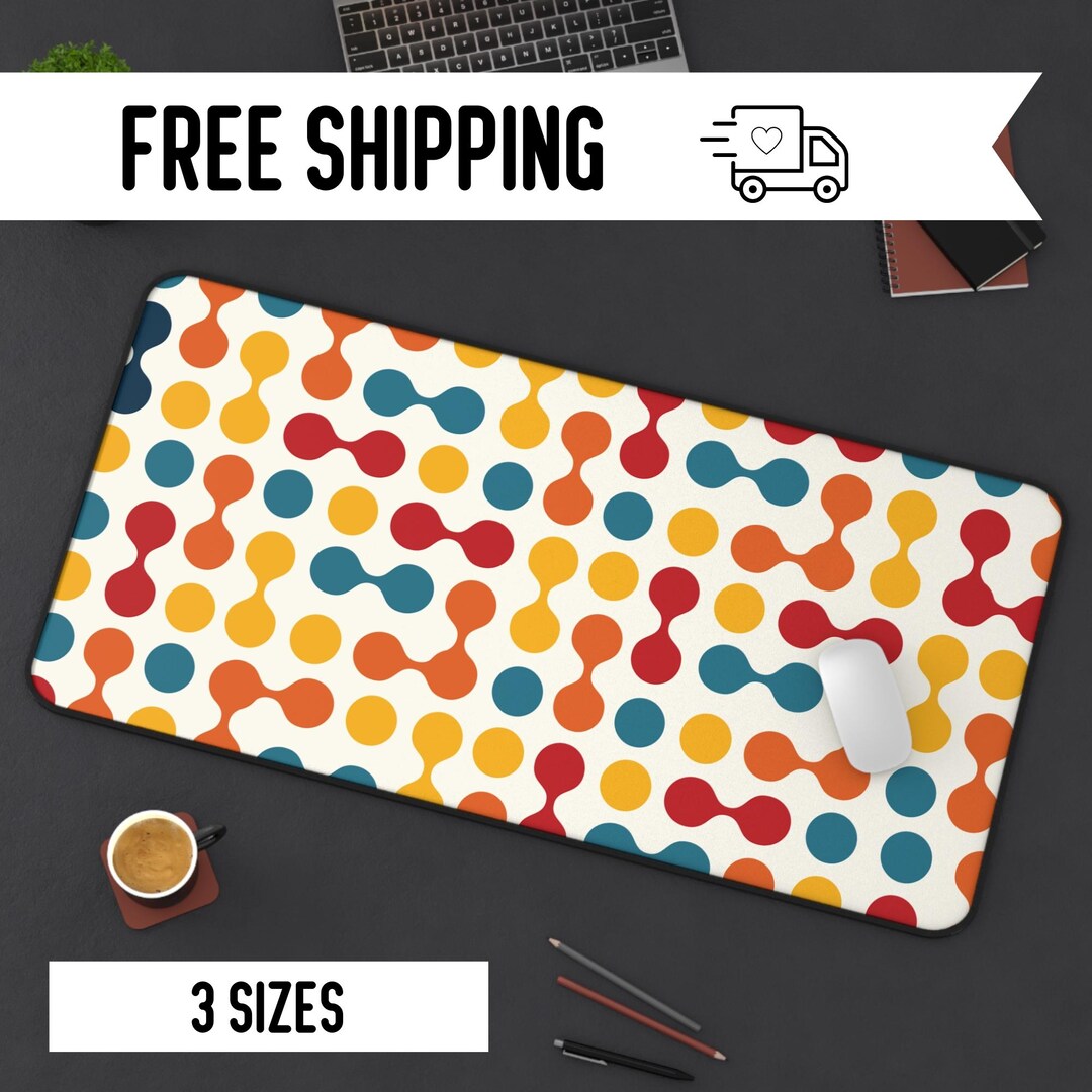 Retro Mouse Pad, Mid-century Modern Desk Mat, Colorful Mousepad, Funky ...