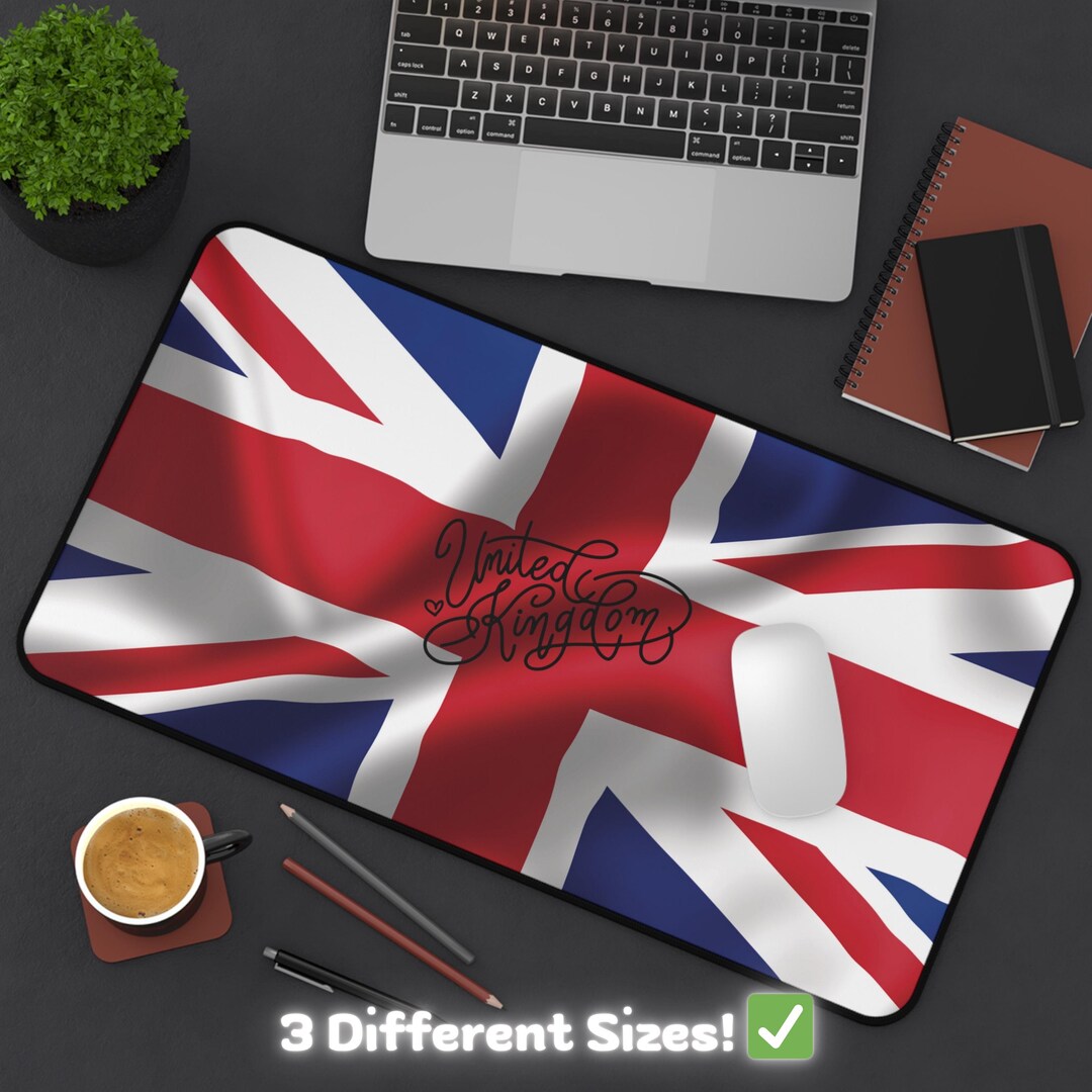 Desk Mat - United Kingdom Office Decor, British Flag Desk Pad, UK ...