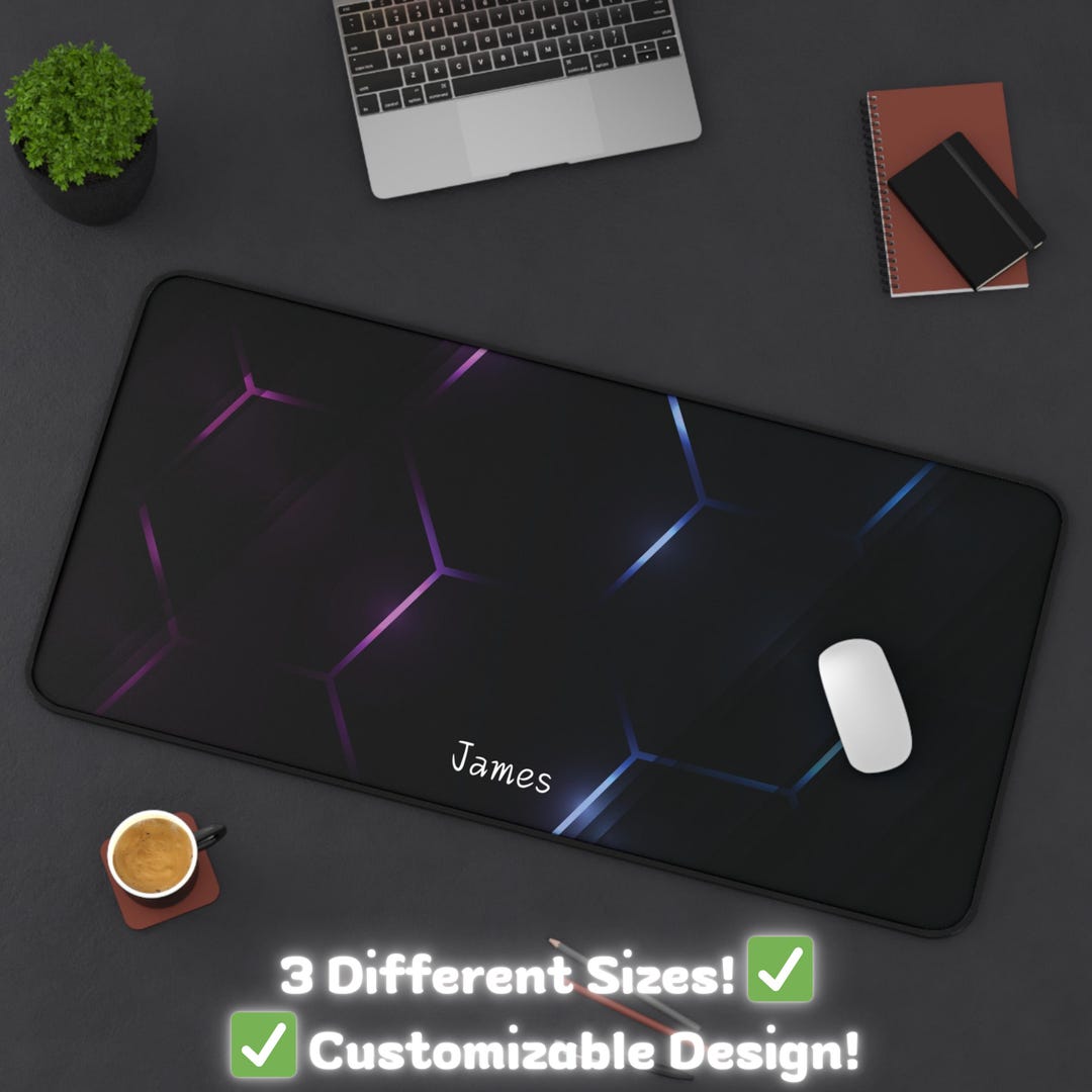 Customized Hexagon Gaming Desk Mat, Geometric Mouse Pad, Computer ...