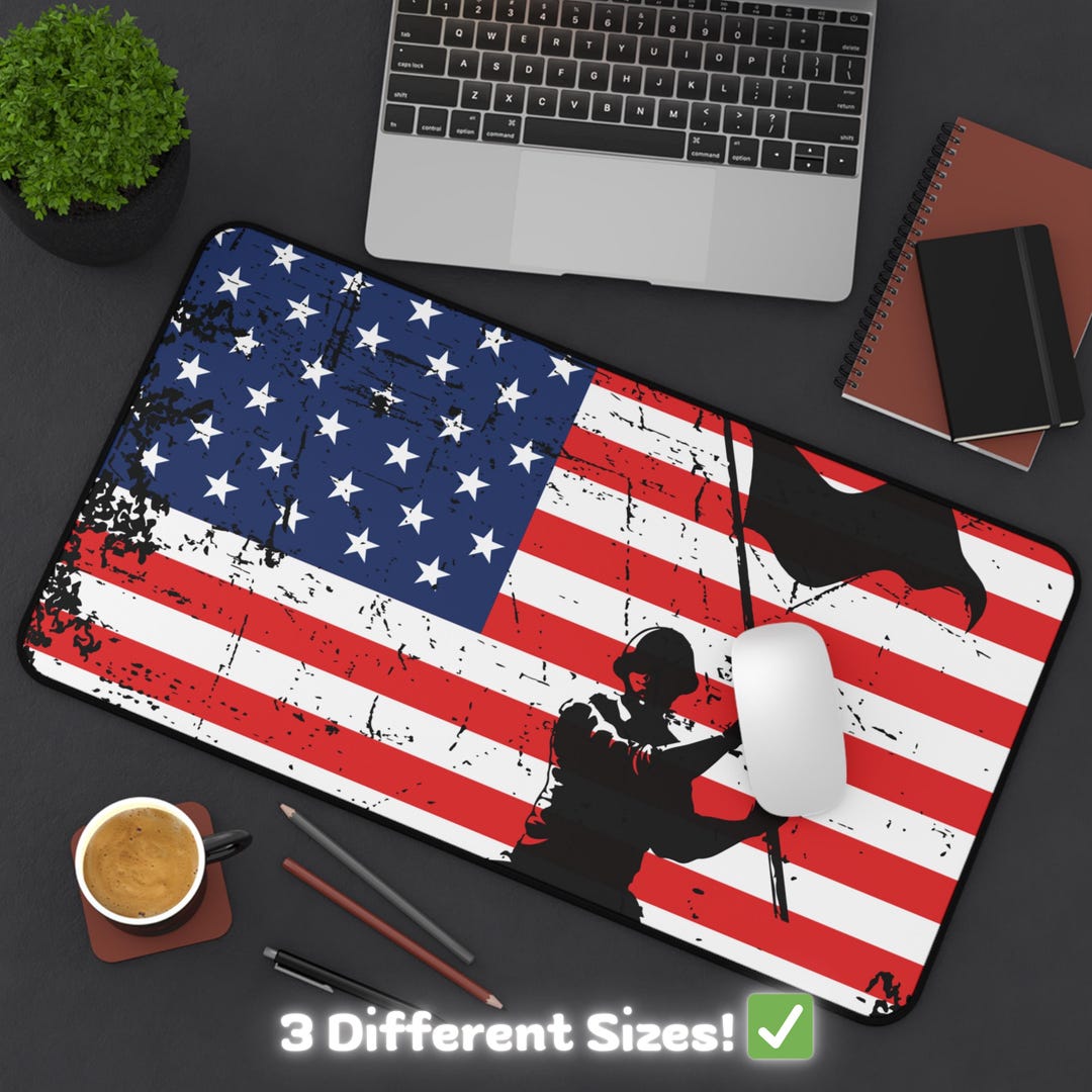 Patriotic Desk Mat, Veteran Memorial Day US Design - Office Decor ...