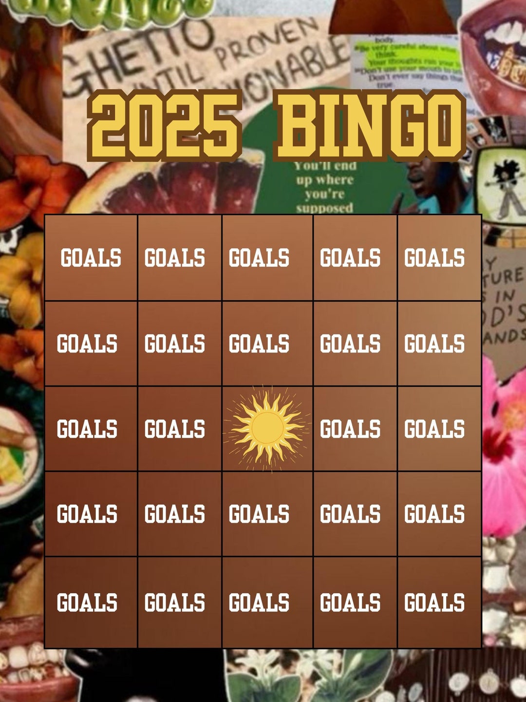 2025 Bingo Card Planner/poster - Etsy